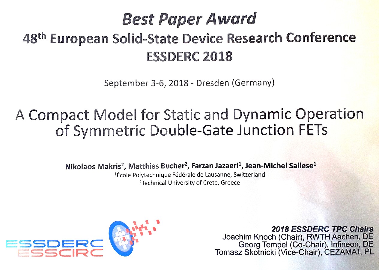 ESSDERC Best Paper Award για το εργαστήριο Ηλεκτρονικής της Σχολής ΗΜΜΥ ...