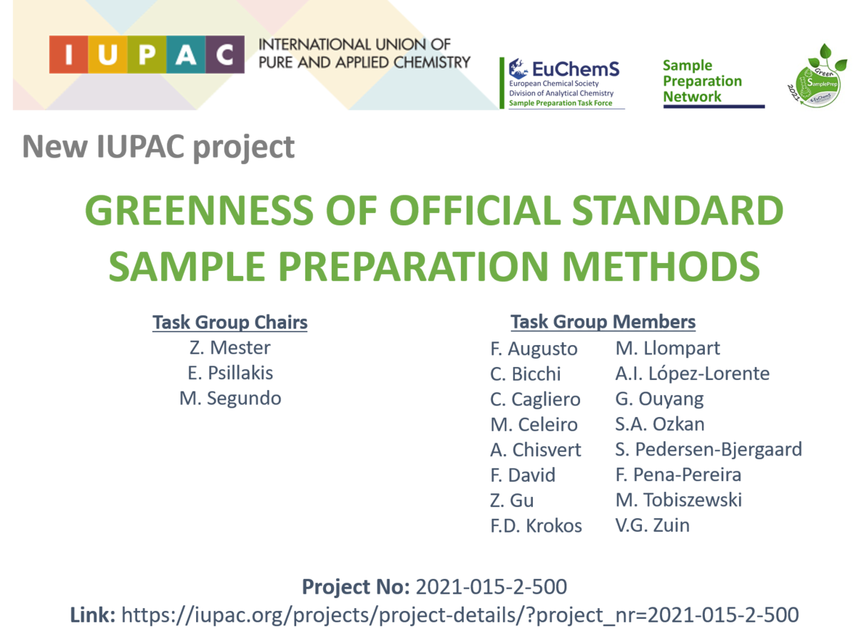 Prof. Elia Psillakis among the Task Group Chairs of new IUPAC Project ...